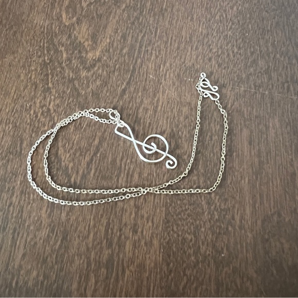 Jewelry | Silver Tone Treble Clef Necklace | Poshmark